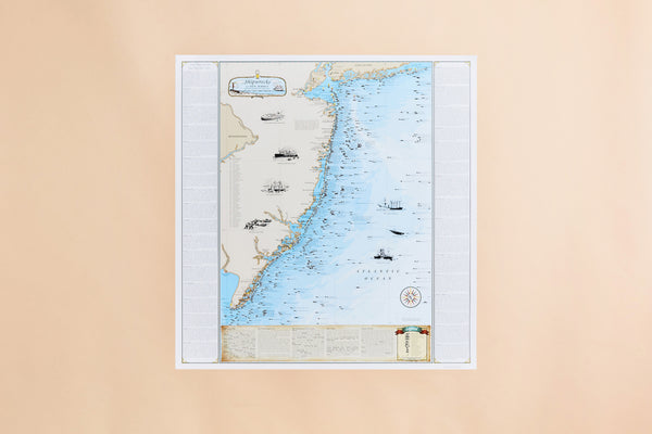 New Jersey Shipwreck Chart: Sandy Hook to Cape May | Sealake Products LLC
